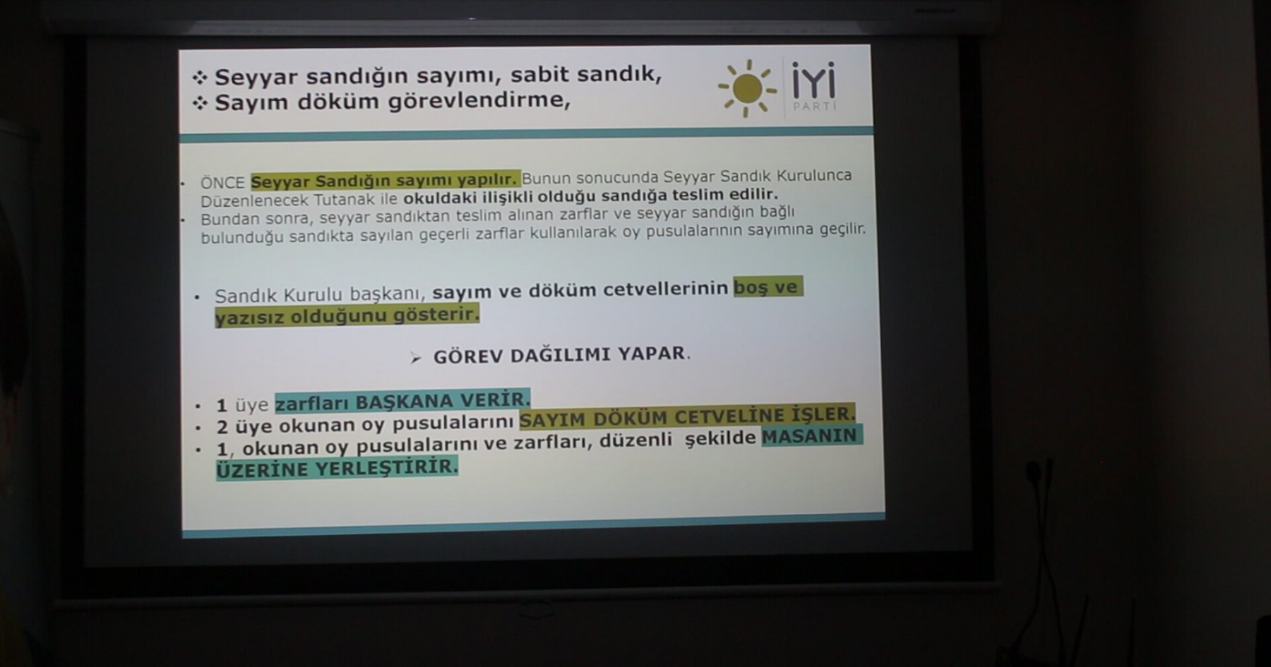 Sandık Güvenliği Eğitimi 8 Sayım Döküm işlemi Seçmenler müşahitler ... Sandık Güvenliği Eğitimi 8 Sayım Döküm işlemi Seçmenler müşahitler ...